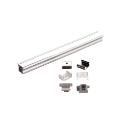 Meshkati مجرى ألمنيوم أسود مع غطاء2.4 سم وعمق1.5 سم